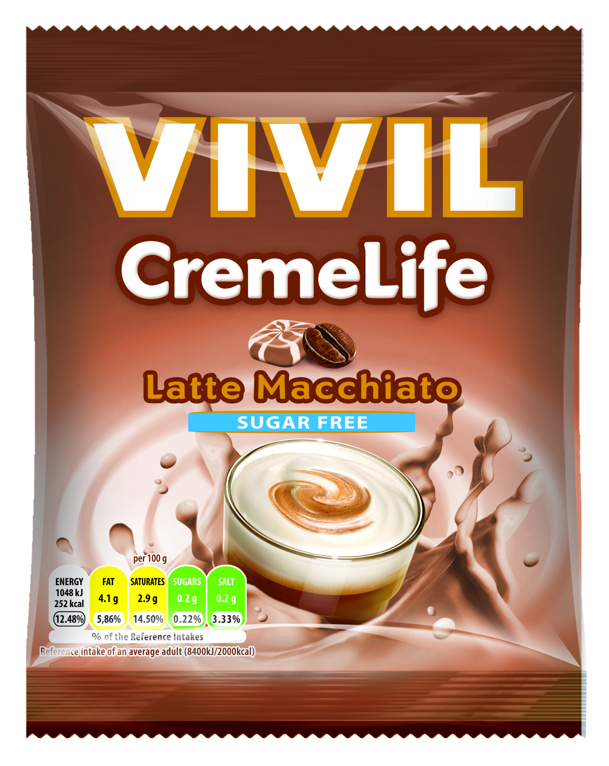 Bomboane cremoase Vivil Creme Life Latte Macchiato fara zahar - Dasco ...