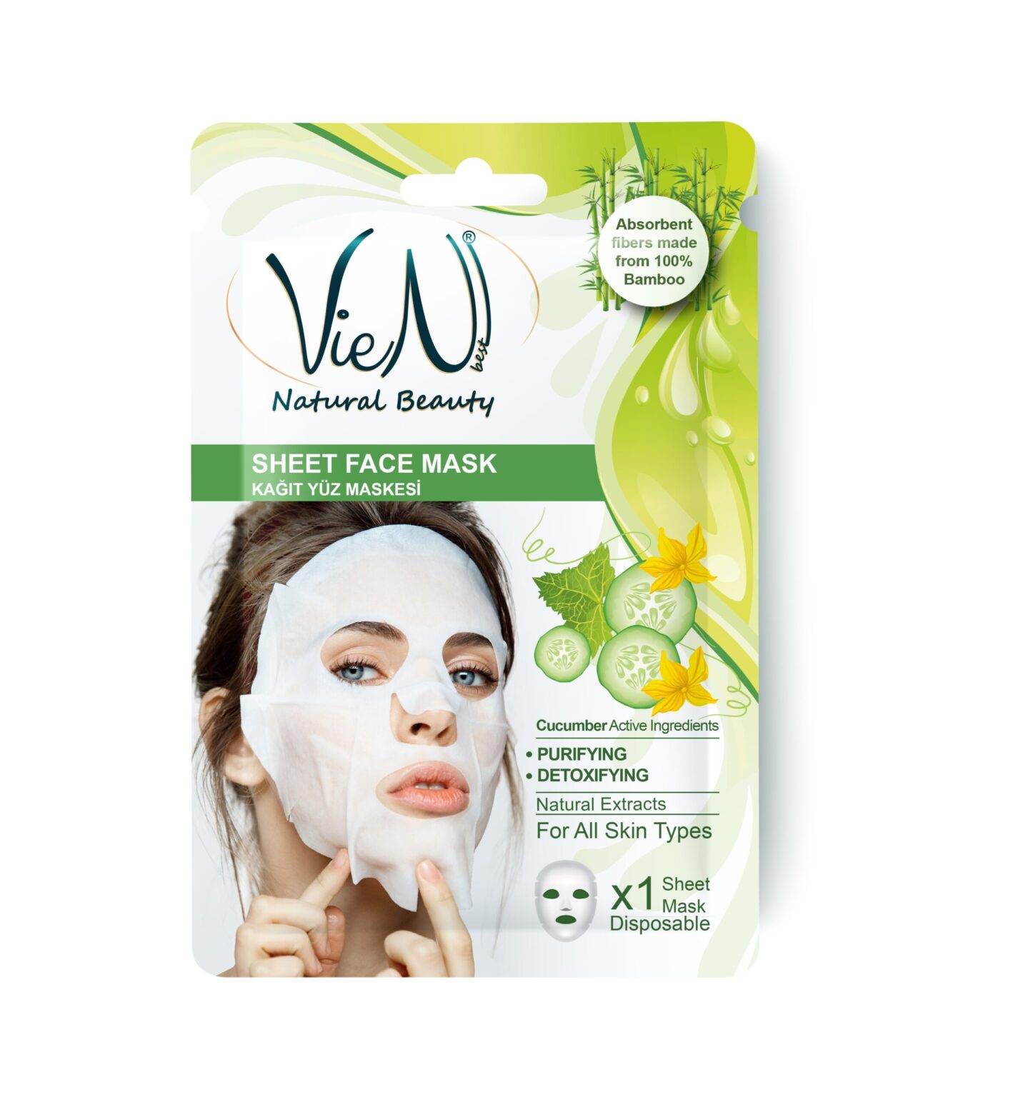 Masca faciala VIEN tip servetel cu castravete 25g - Dasco Distribution