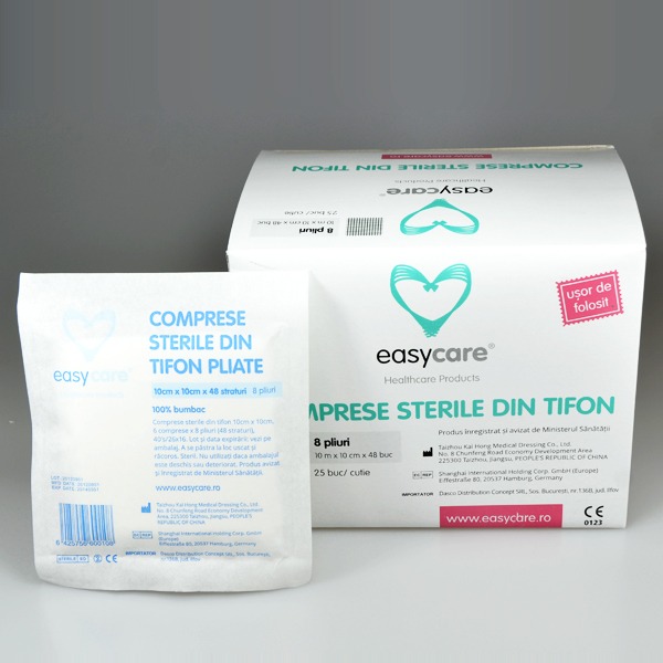 Comprese sterile EASYCARE din tifon pliate 25pachete/cutie